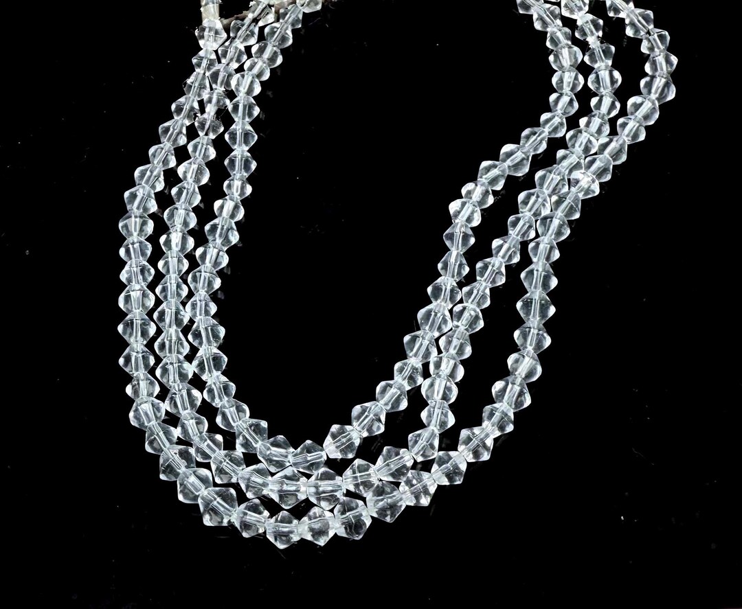 50 Clear Crystal Glass Diamond April Birthstone Bicone Beads 4mm Aurora ...