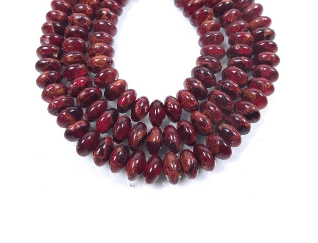 10x6mm Ruby in Quartz With Pyrite /brow Vein Rondelle Beads 32pcs Half ...