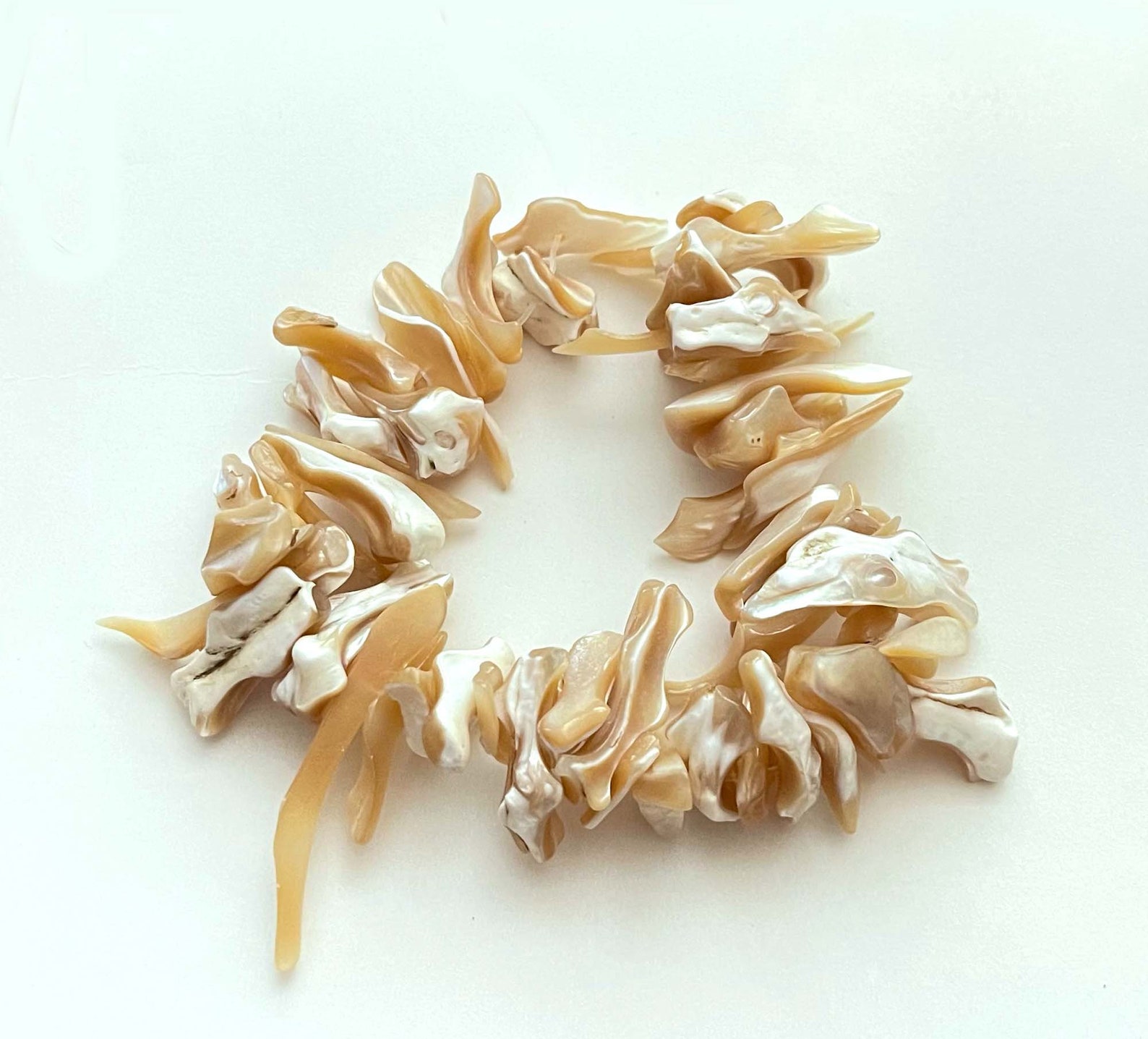 Natural Beige Untamed MOP Sea Ocean Shell Stick Branch Irregular Beads ...