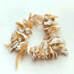 Natural Beige Untamed MOP Sea Ocean Shell Stick Branch Irregular Beads ...