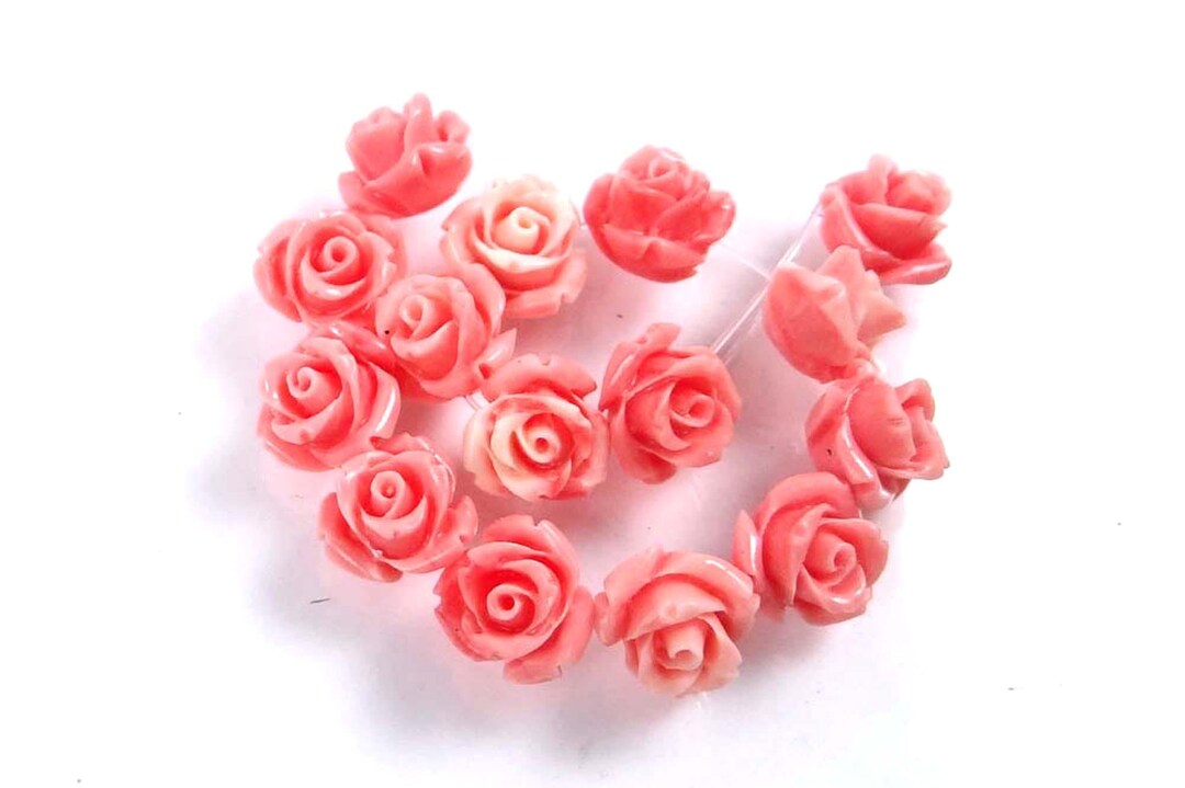 10mm Pink Shell Rose Flower, Fluted Giant Beads (12 Pcs) (e7823) - Etsy