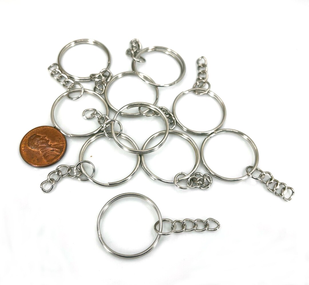 4, 10, 20 or 50 Bulk Key Chain Rings Silver Starter Chain Base Split ...