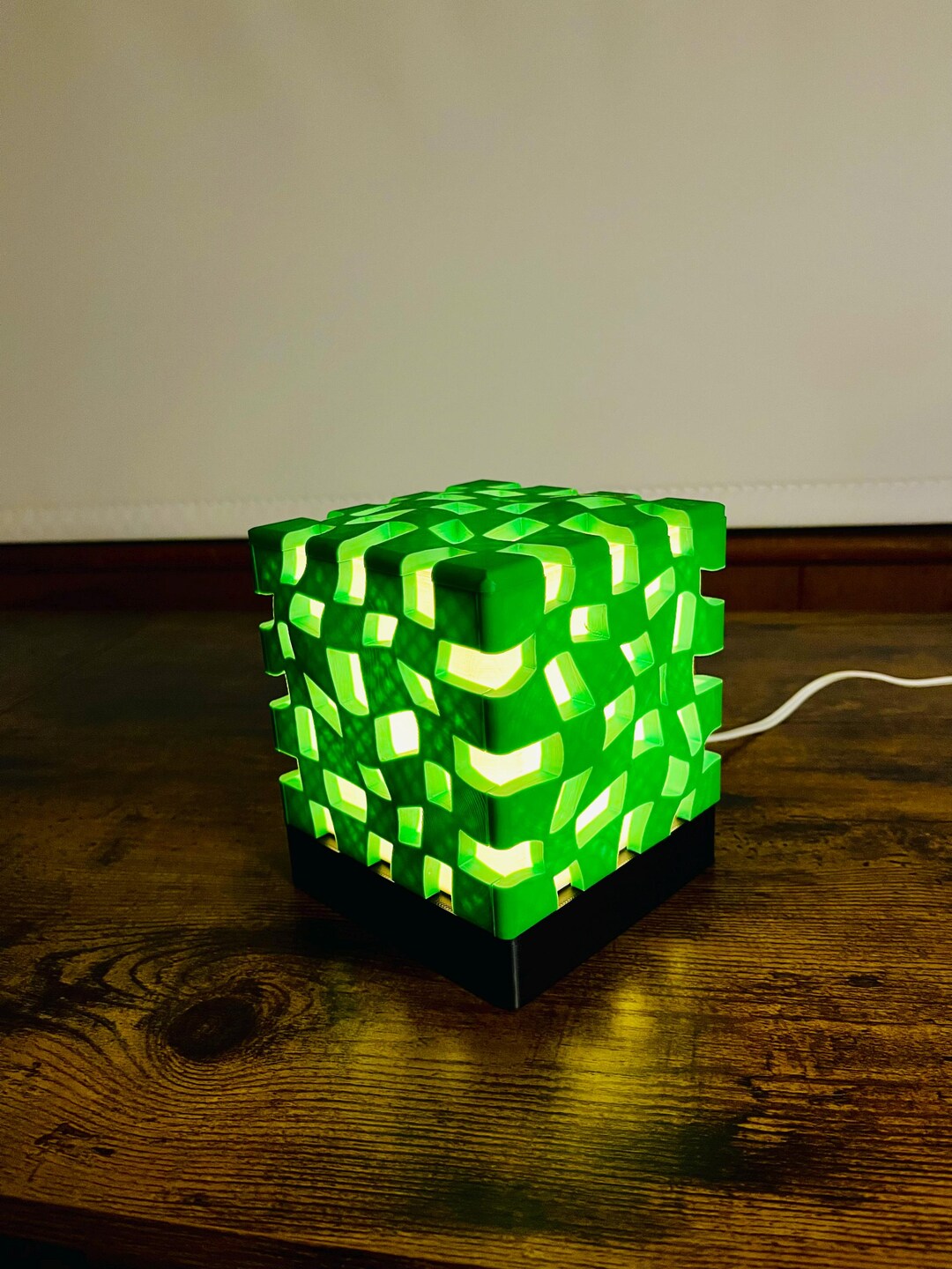 3D Printed Lamp Distorted Checker Pattern - Etsy