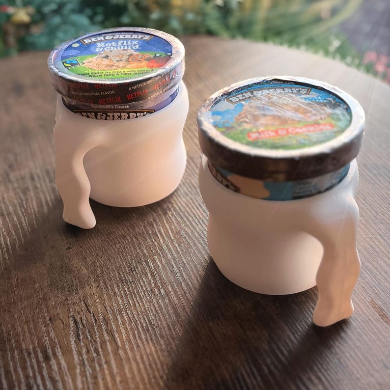 Tub Cup - 3D Printed Ice Cream Pint Holder With Handle - Ice Cream Cozy ...