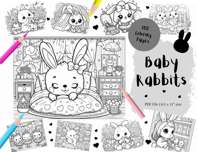 100 Rabbit Printable Coloring Pages for Kids, Toddlers, Preschoolers ...