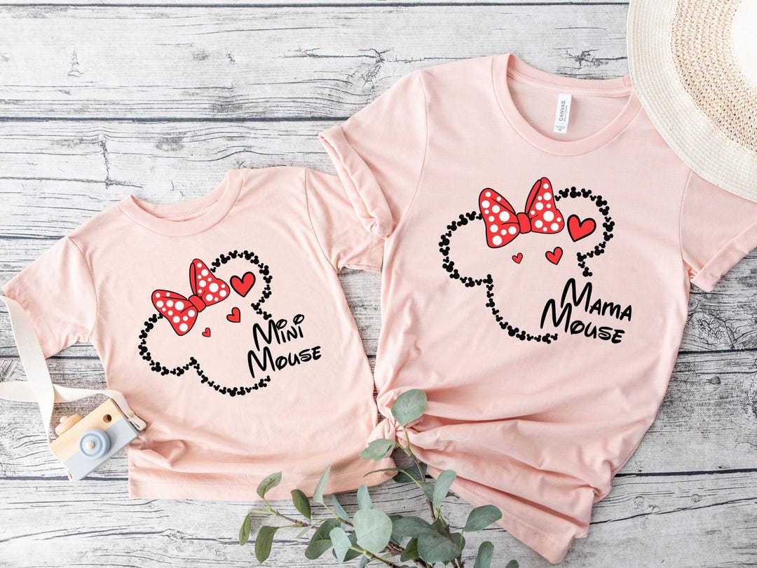 Minnie Mouse Mama & Mini Matching Shirts, Disney Family Vacation - Etsy