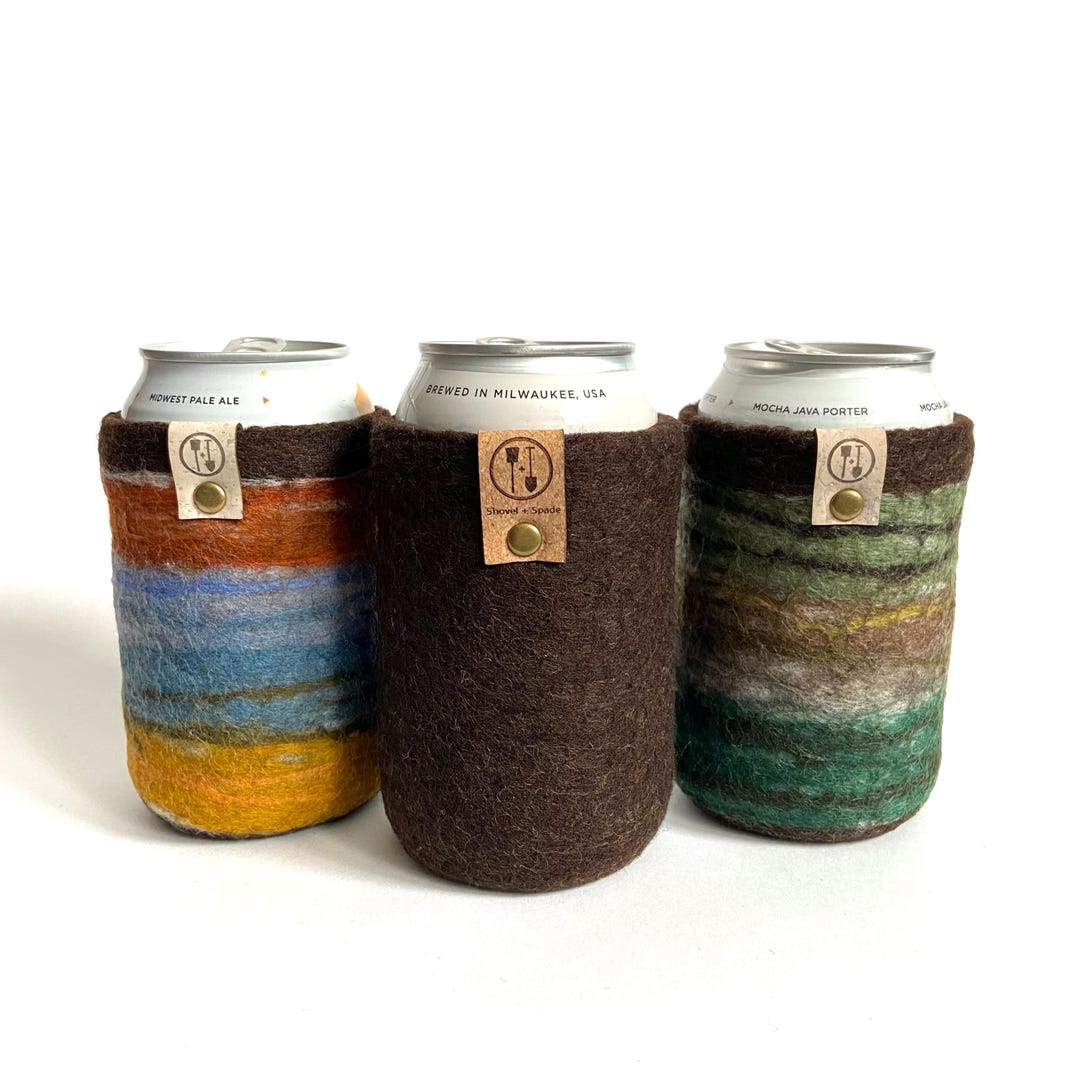 Wool Felt Can Cooler, Handmade Felted Beer Sweater, Originally Made ...