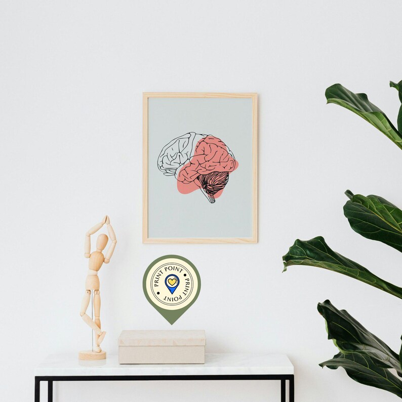 Brain Wall Art, Printable Brain, Neurology, Human Anatomy, Psychiatrist ...