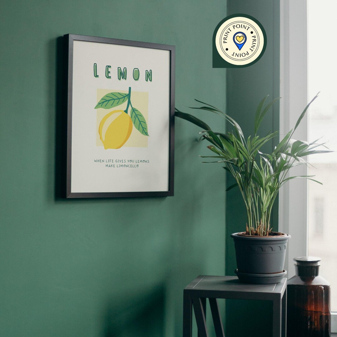 Lemon Wall Art, Lemon Decor, Limoncello, Cocktail Wall Art, Bar Cart ...