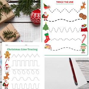 Christmas Line Tracing, Preschool Printables, Activity Sheet Bundle ...