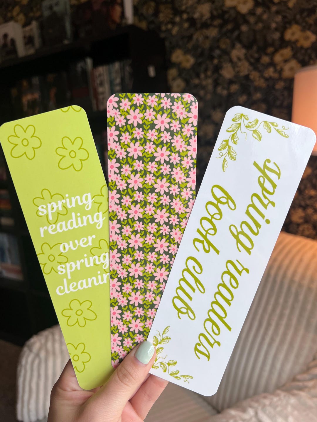 Laminated Spring Bookmarks / Spring Bookmarks / Book Lovers / Book ...