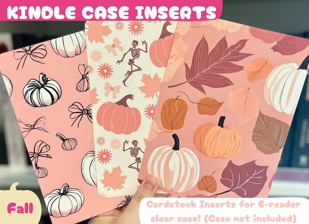 Pink Fall Kindle Inserts/ Book Lovers/ E-reader/ Bookish/ Card Stock ...