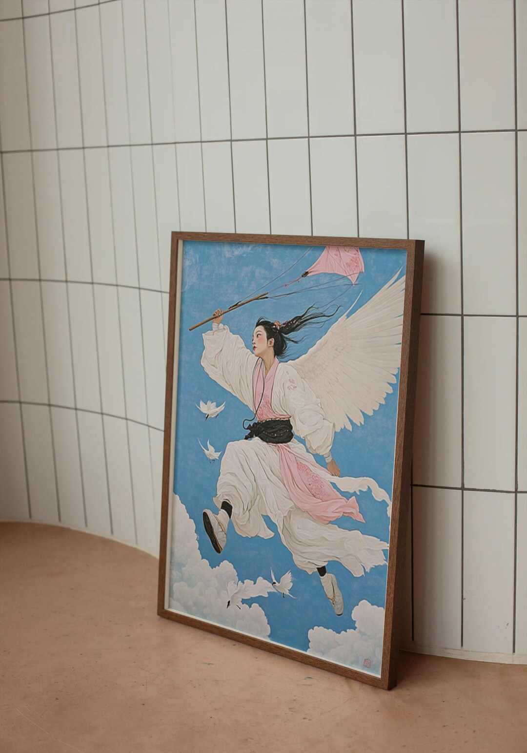 Minimal Elegant Asian Samurai Art Print | Japanese Art | Serene and ...