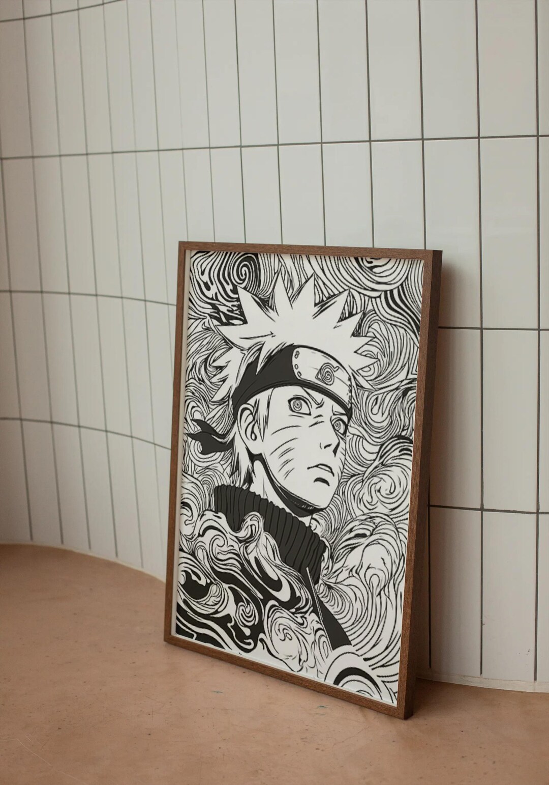 Naruto Line Art Monochrome Ink Style Poster Wall Decor Wall Art Poster ...