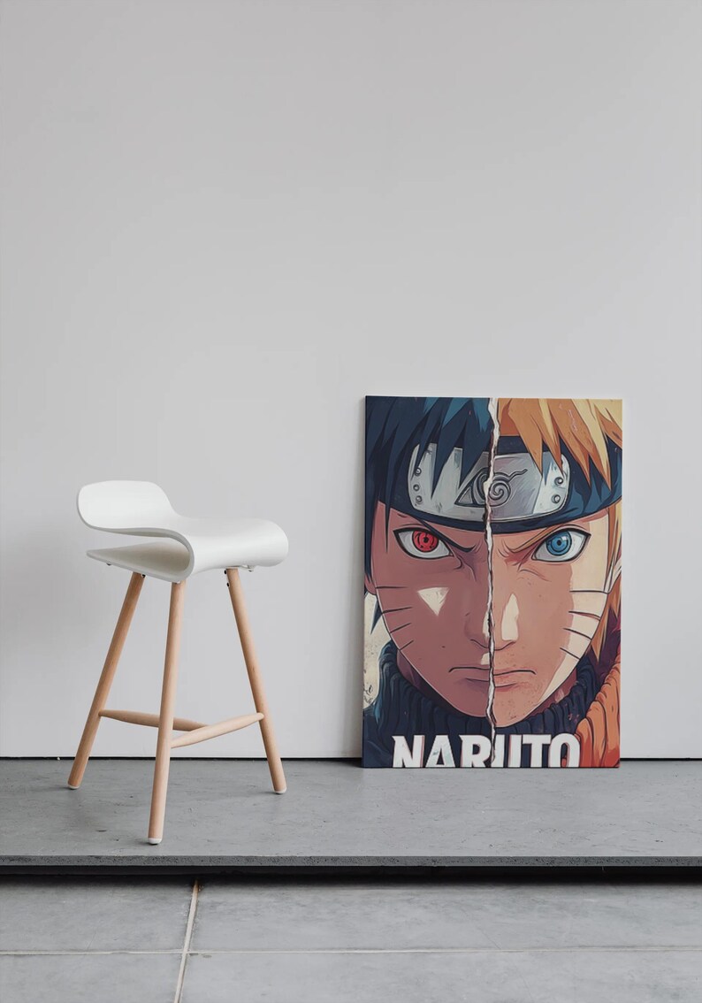 Naruto and Sasuke Split Portrait - Rivalry and Friendship Visualized ...