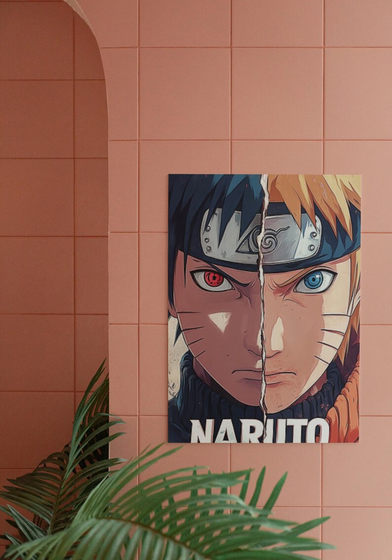 Naruto and Sasuke Split Portrait - Rivalry and Friendship Visualized ...