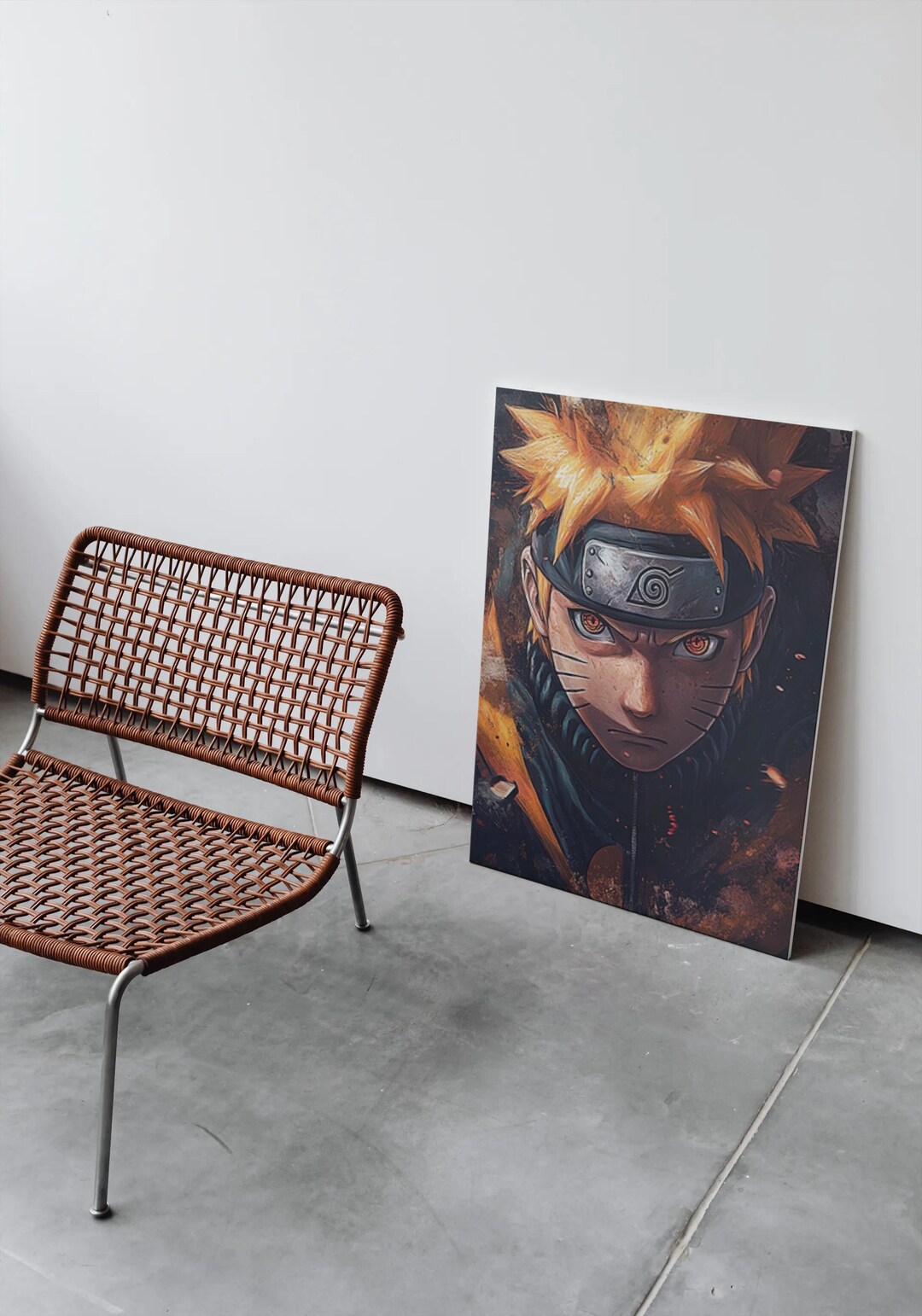 Fierce Naruto Portrait - Fiery Explosive Energy Anime Art Poster for ...