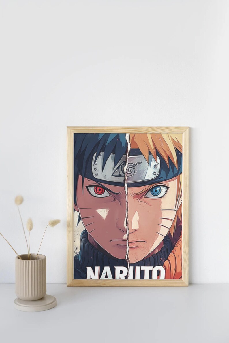 Naruto and Sasuke Split Portrait - Rivalry and Friendship Visualized ...