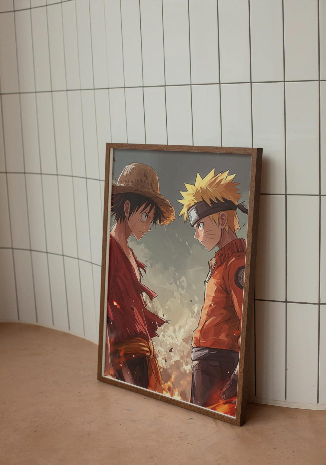 Luffy X Naruto One Piece X Naruto epic Anime Showdown Poster Wall Art ...