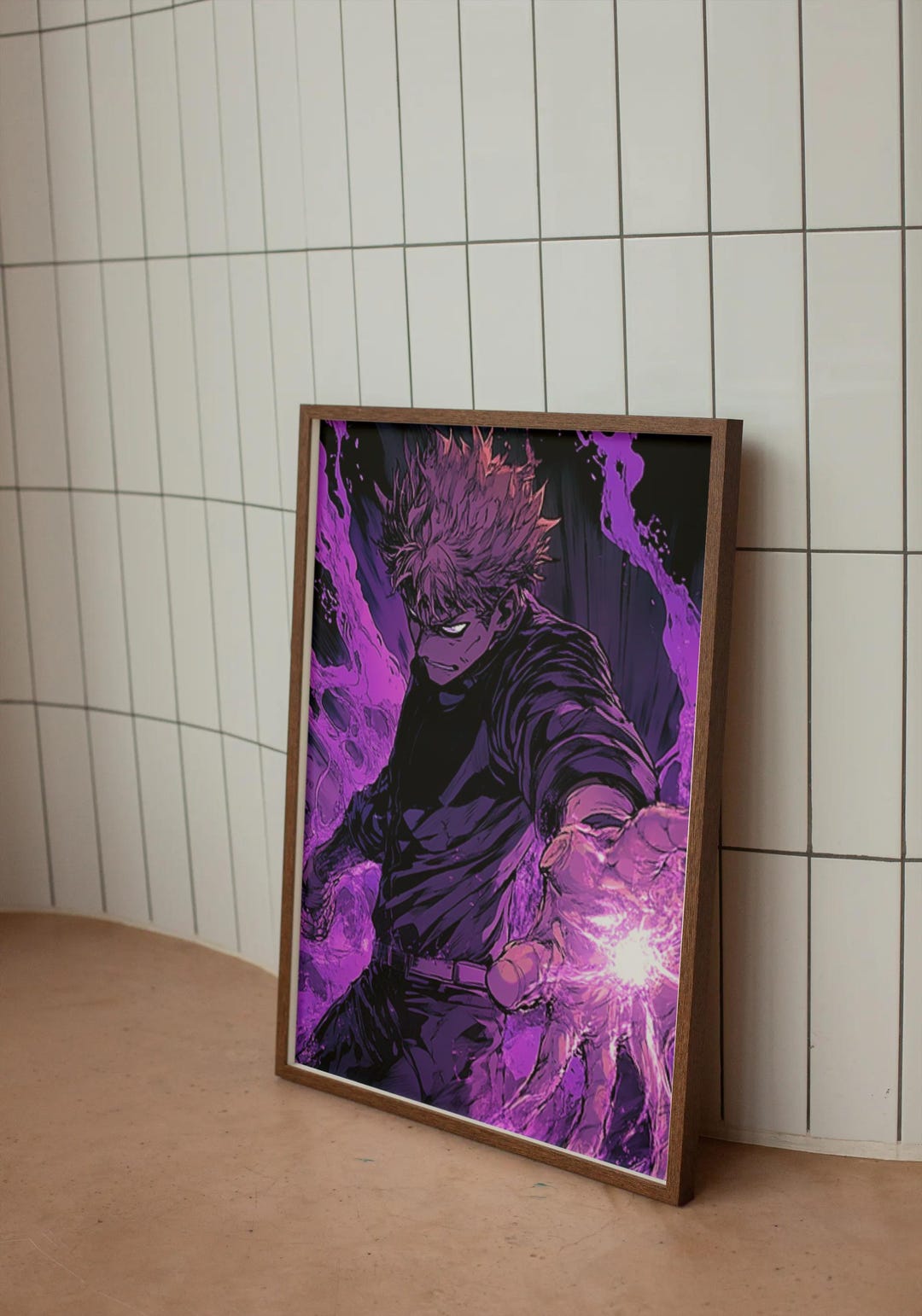 Jujutsu Kaisen Yuji Itadori Purple Energy Attack Poster High-quality ...