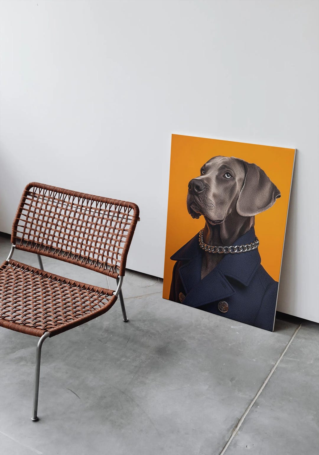 Elegant Great Dane With Orange Backdrop - Sophisticated Dog Portrait ...