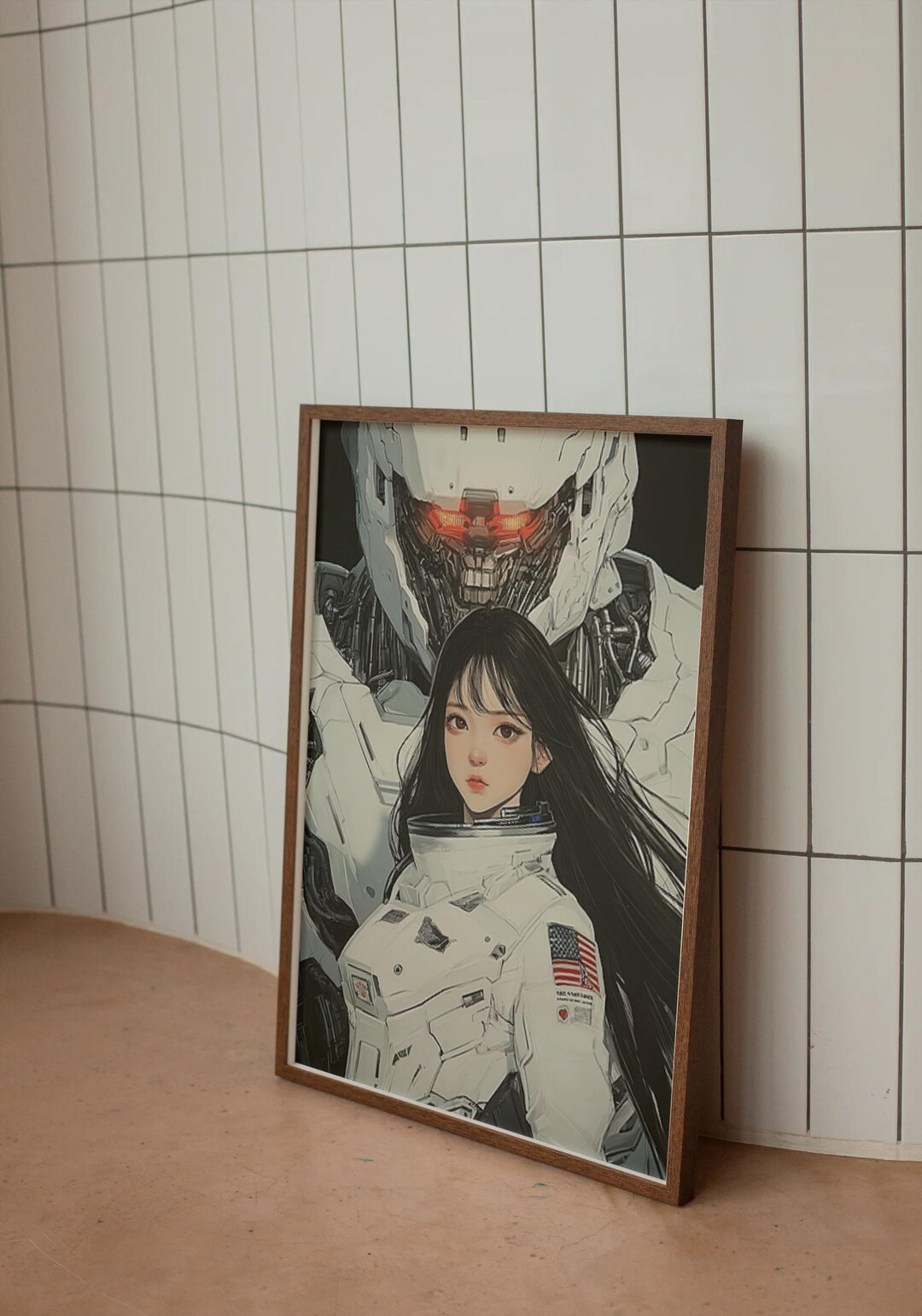 Anime Cybernetic Guardian – Futuristic Sci-fi Portrait - Wall Decor ...