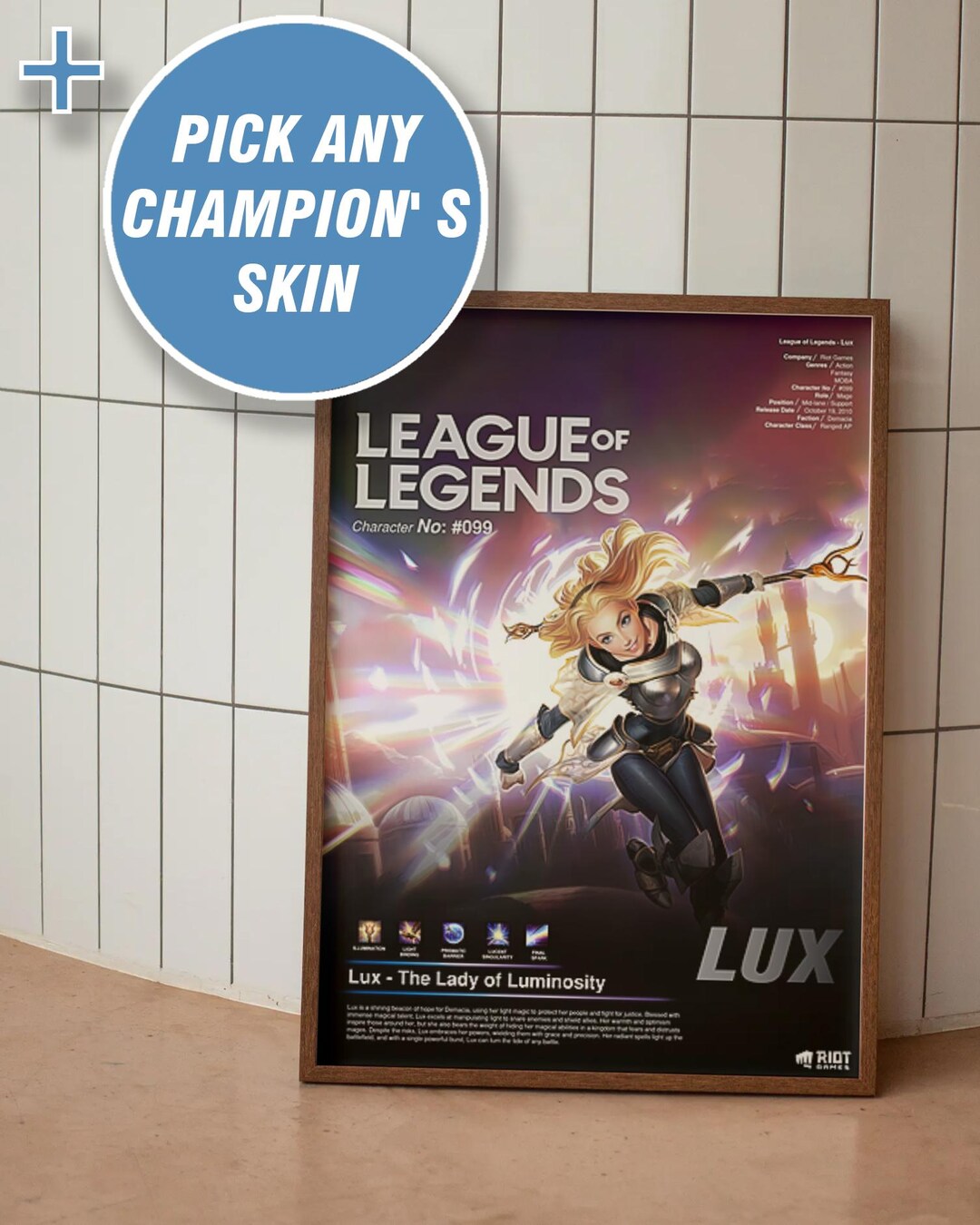 League of Legends Lux Poster - Lux Character No #099 - League of ...