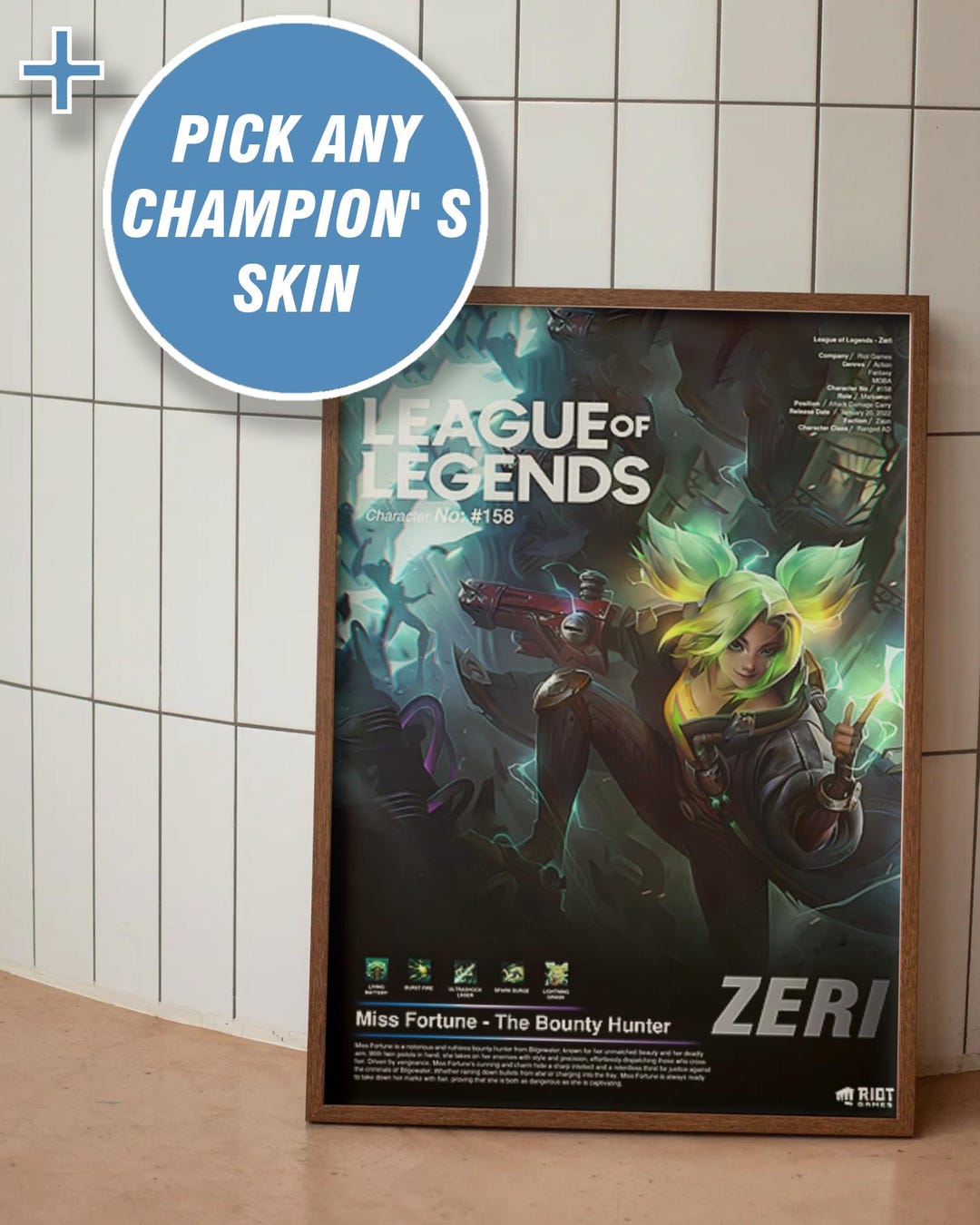 League of Legends Zeri Poster - Zeri Character No #158 - League of ...