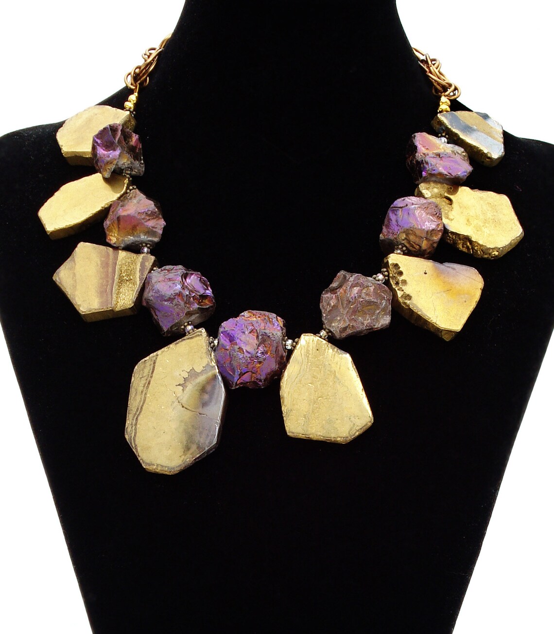 Polished Gold Titanium Quartz Slabs and Purple Titanium Quartz Chunky ...