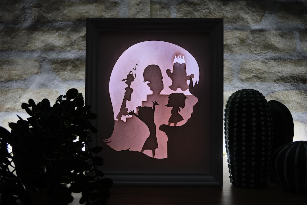 Inside Out Light Box, Pixar Shadow Box Art, Inside Out Character Decor ...