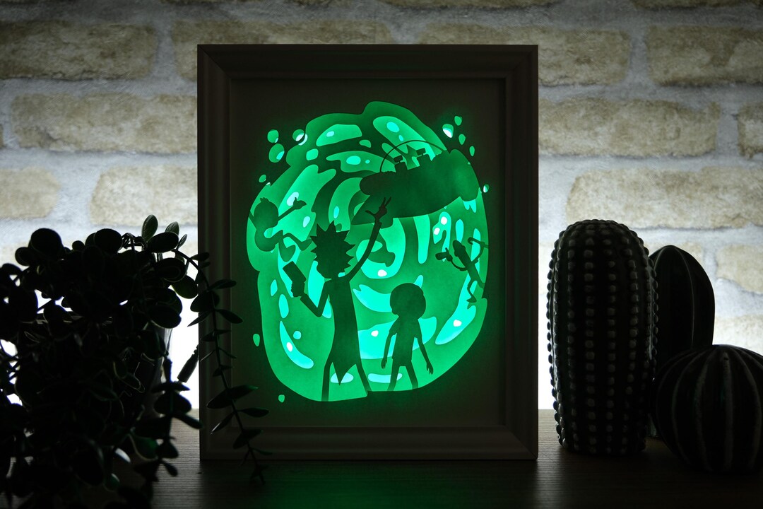 Rick and Morty Themed Light Box Shadow Box Cartoon Room Decor Unique ...