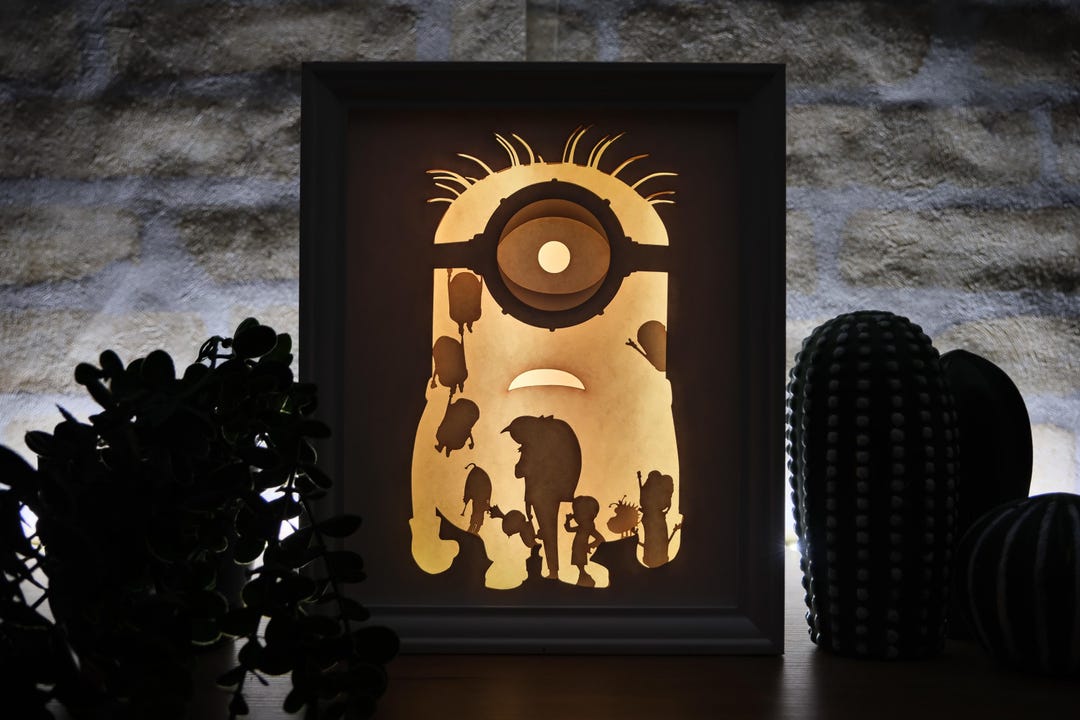 Despicable Me Light Box Minions Shadow Box Art LED Night Light for Kids ...