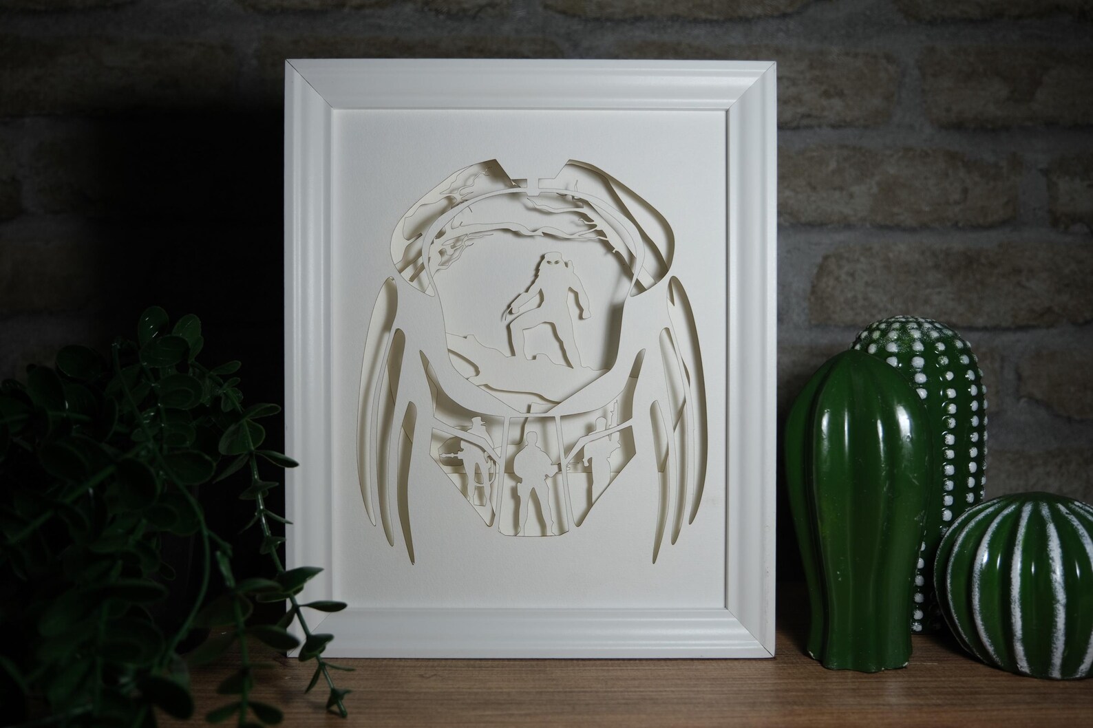 Predator Themed Light Box Shadow Box LED Lit Alien Hunter Art Movie ...