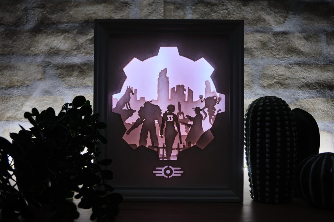 Fallout Light Box, Post-apocalyptic Shadow Box Art, LED Night Light for ...