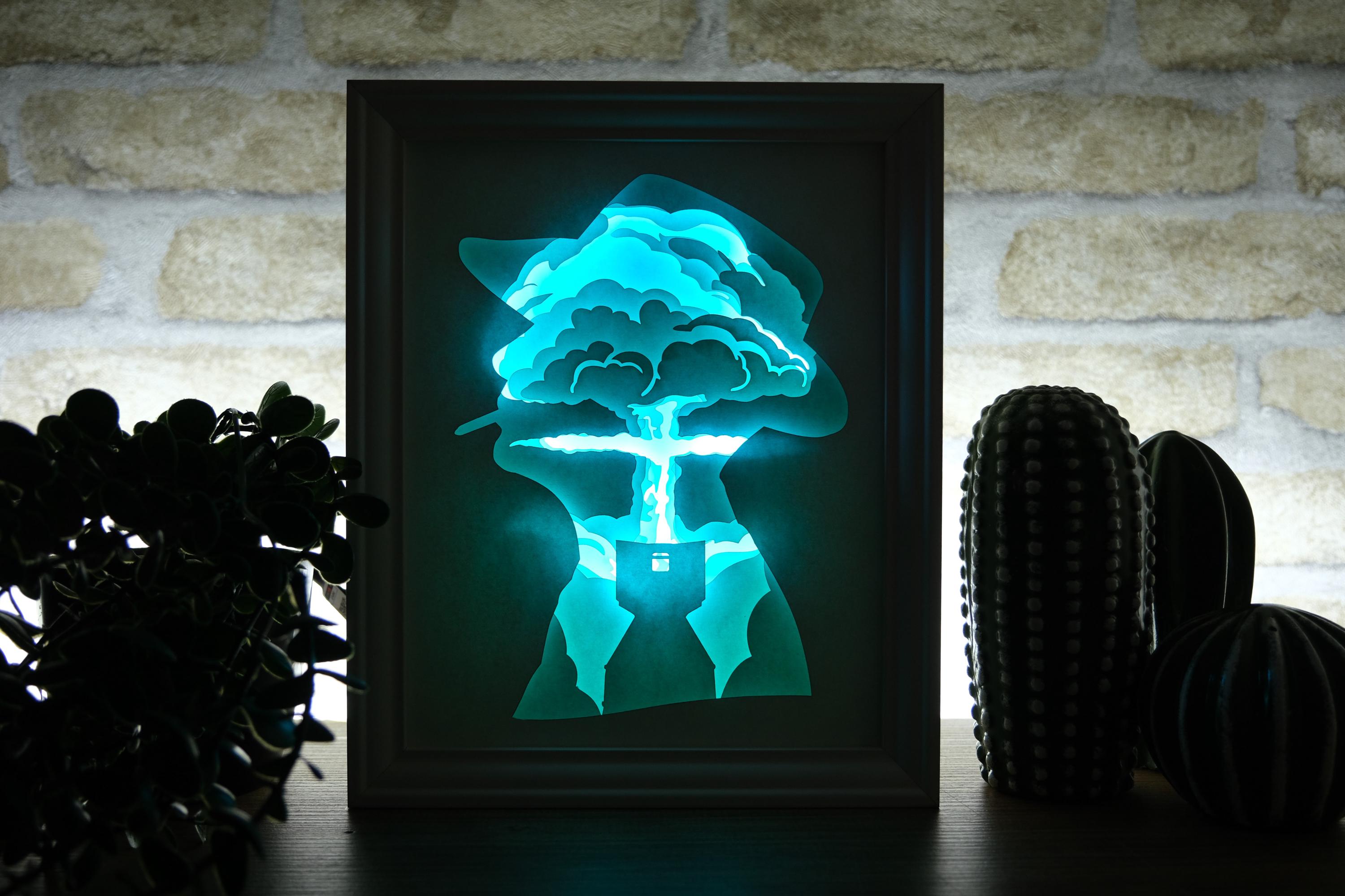 Oppenheimer Themed Light Box Shadow Box LED Atomic Bomb Art Historical ...