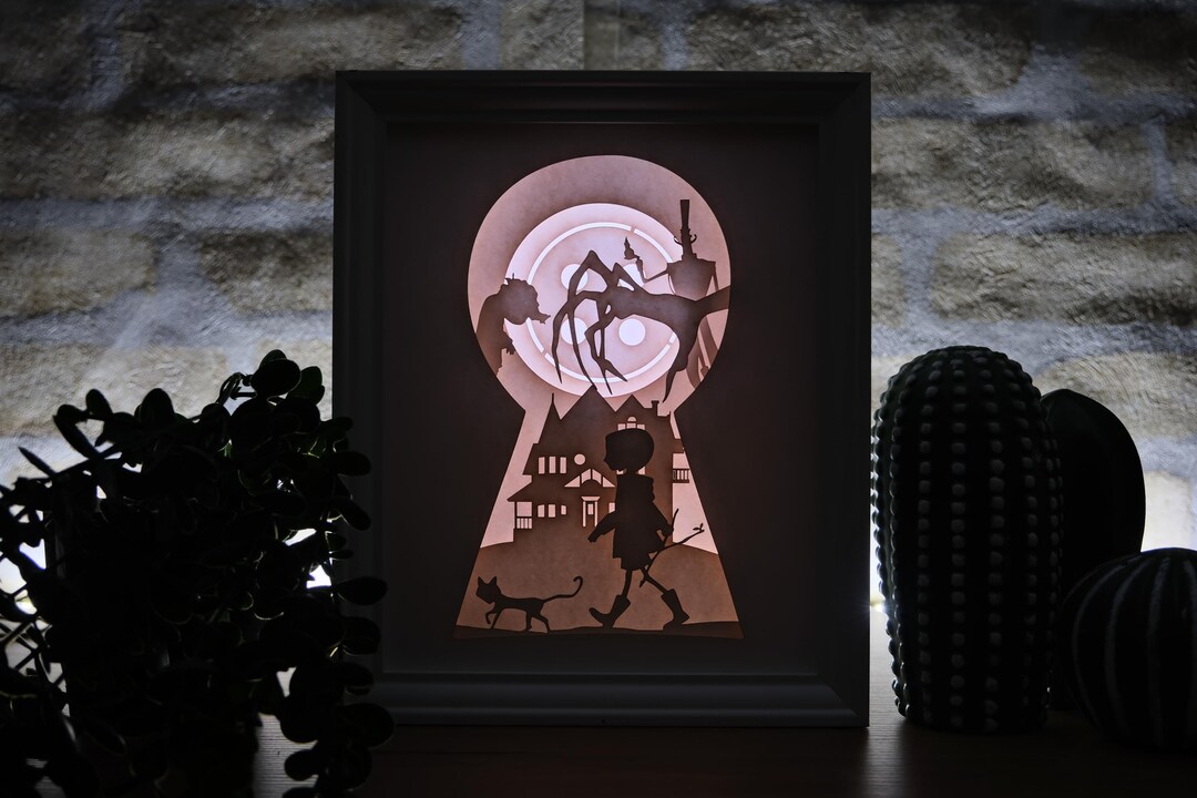 Coraline Light Box, Spooky Shadow Box Art, LED Night Light for Coraline ...