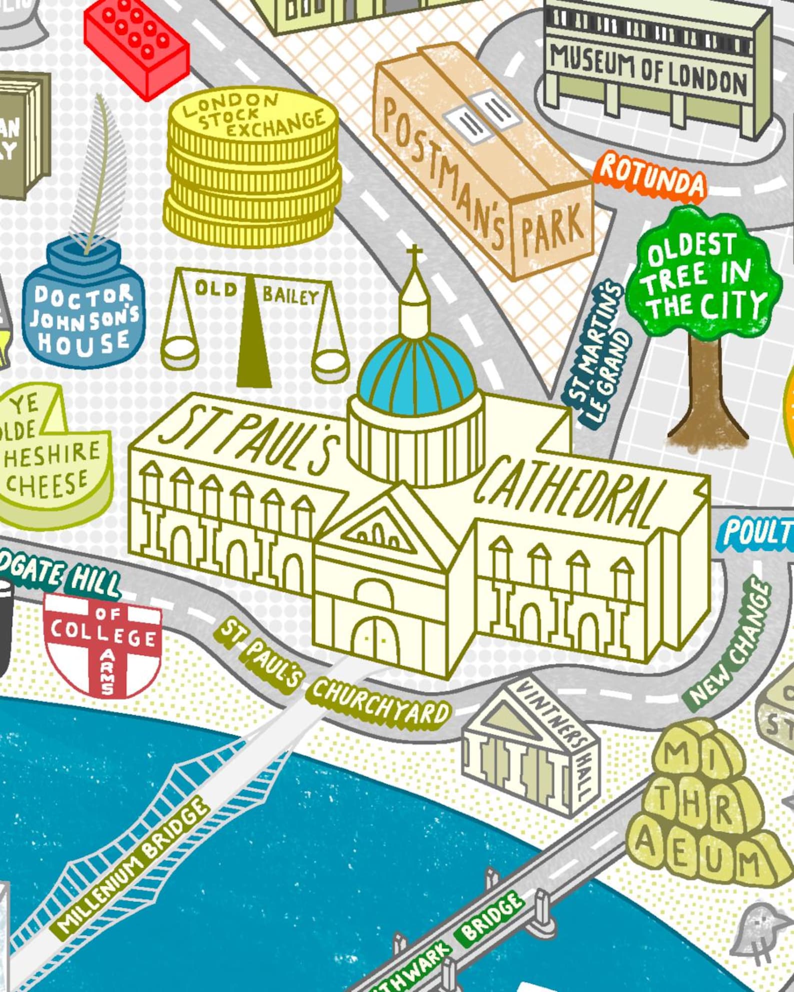Angry Dan's New Illustrated Map of London Signed A1 Shipping Early ...