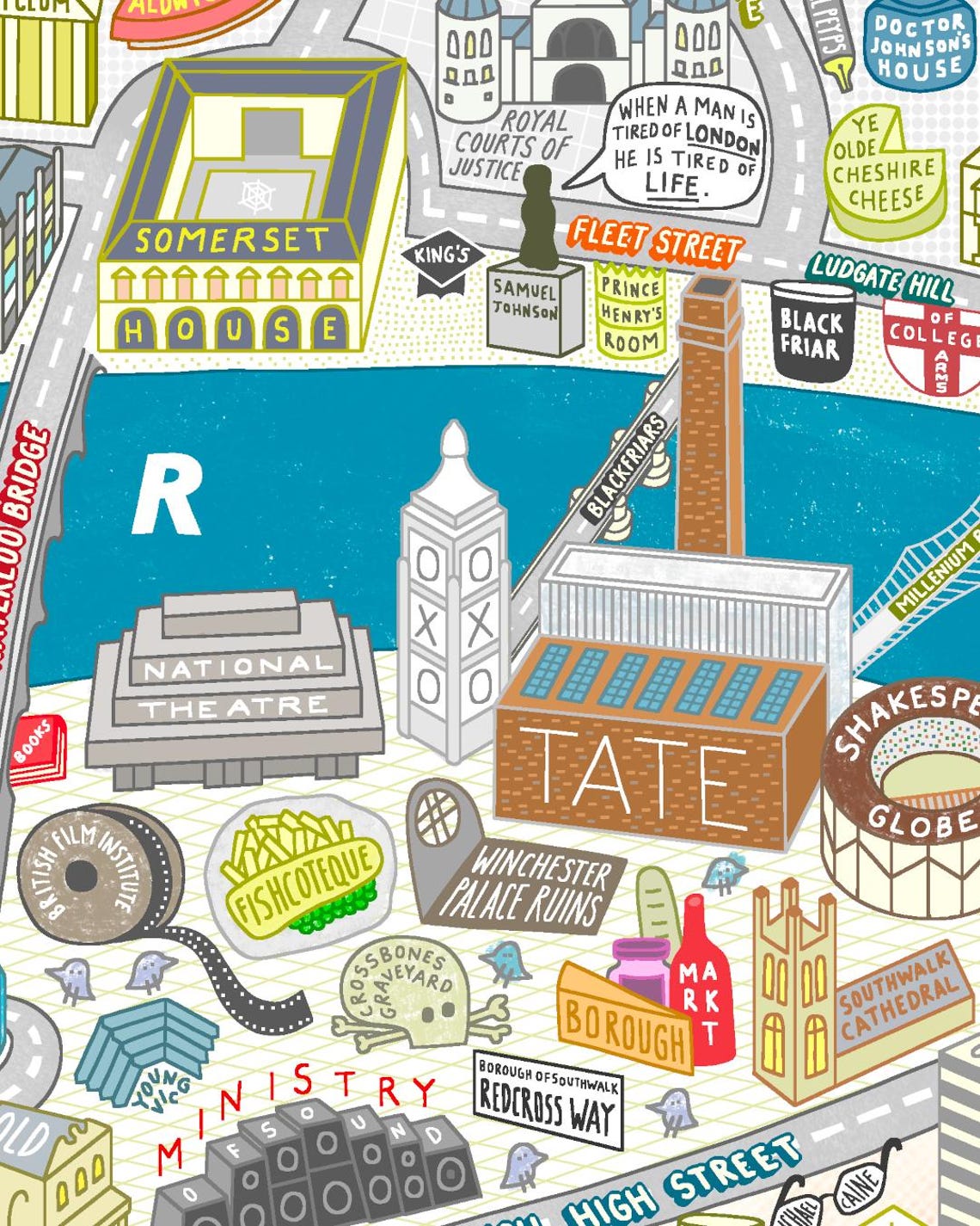 Angry Dan's New Illustrated Map of London Signed A1 Shipping Early ...
