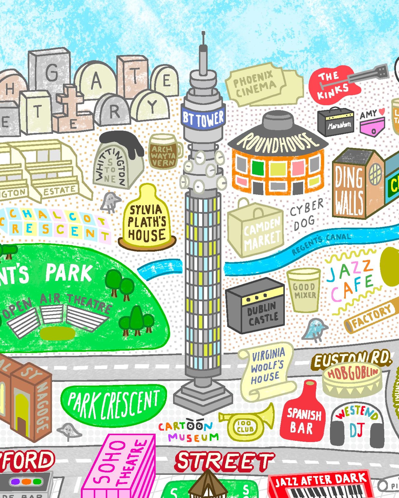 Angry Dan's New Illustrated Map of London Signed A1 Shipping Early ...