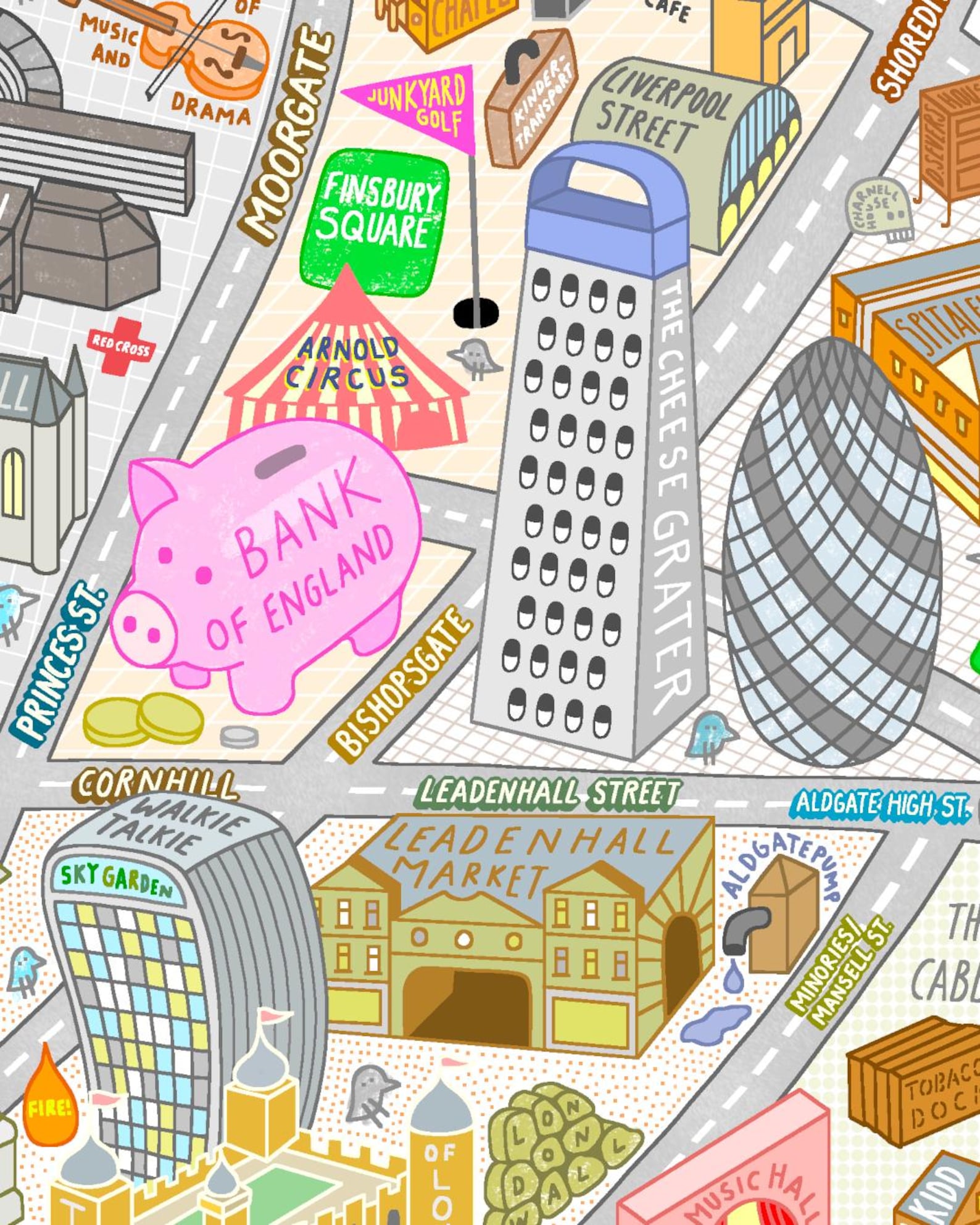 Angry Dan's New Illustrated Map of London Signed A1 Shipping Early ...