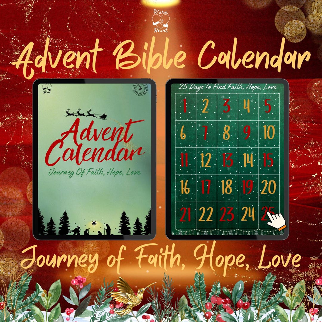 Digital Advent Bible Calendar Journey of Faith, Hope, Love Template for ...