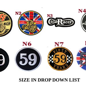 59 Years Cafe Racer London Rider Biker Ace Cafe Bikers British Vintage Union Jack Embroidered ...