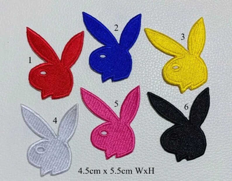 Bunny Playboy Colourful Embroidered Patches Badges Dress Fabric ...