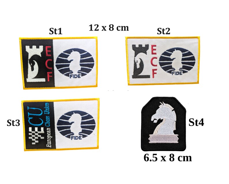 Chess Piece Logo Knight Rider ECU ECF FIDE Sports Mental Iron Sew on ...