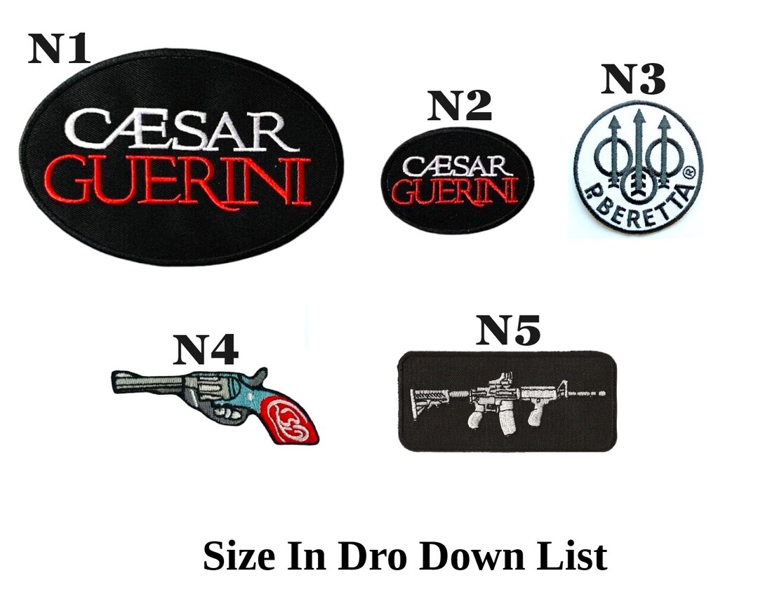 Cesar Guerrini M16 Beretta Revolver Shotgun Pistol Gun Embroidered Iron ...
