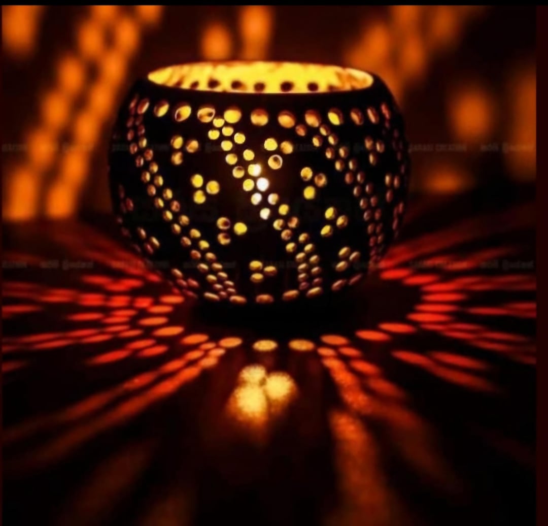 Tropical Serenity: Handcrafted Coconut Shell Night Lamp - Etsy