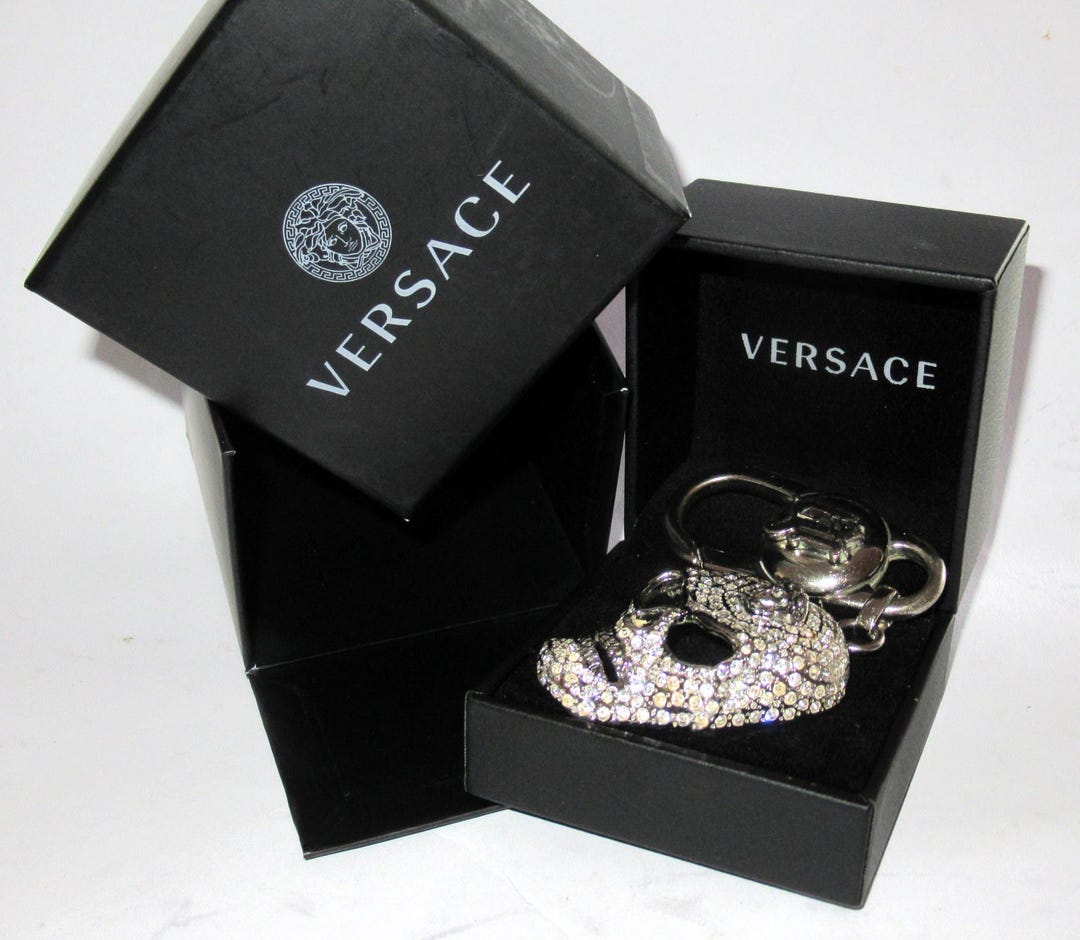 Versace Skull Medusa Head and Silver Swarovski Crystal Silver Metal ...