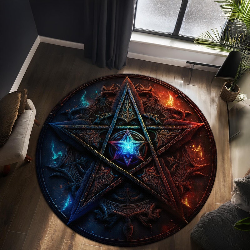 Satanic Pentagram Rug - Etsy