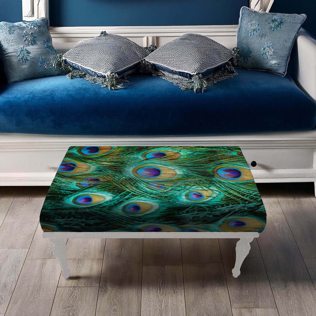 Peacock Feather Storage Bench, Feather Shoe Bench, Upholstered Front ...