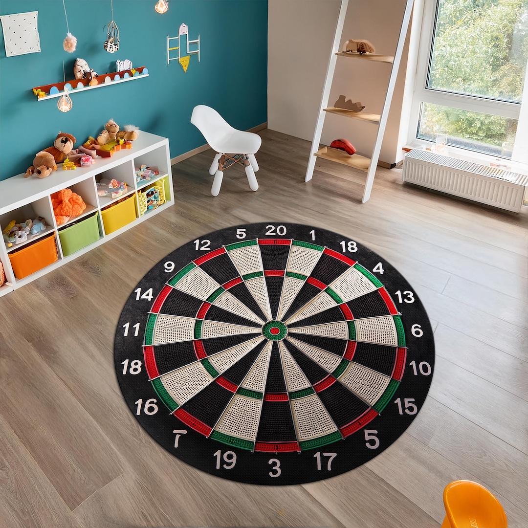 Dartboard Rug, Game Rug, Classic Dartboard Rug, Dartboard Decor Rug ...
